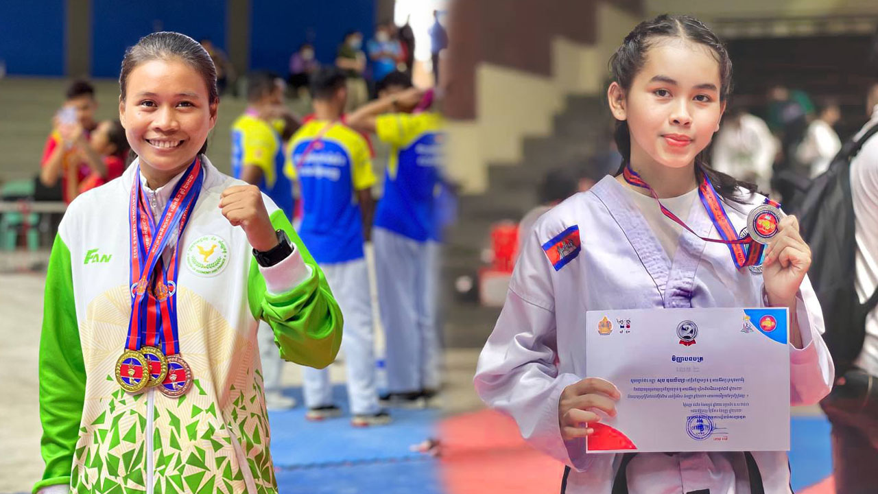 កីឡាការិនី២រូបចាប់ជំនាញបាល់ទាត់បន្ថែមពីលើតេក្វាន់ដូ - AMS Sports